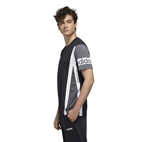 adidas Men's Clima Colorblock Tee Black/Gray/White Medium