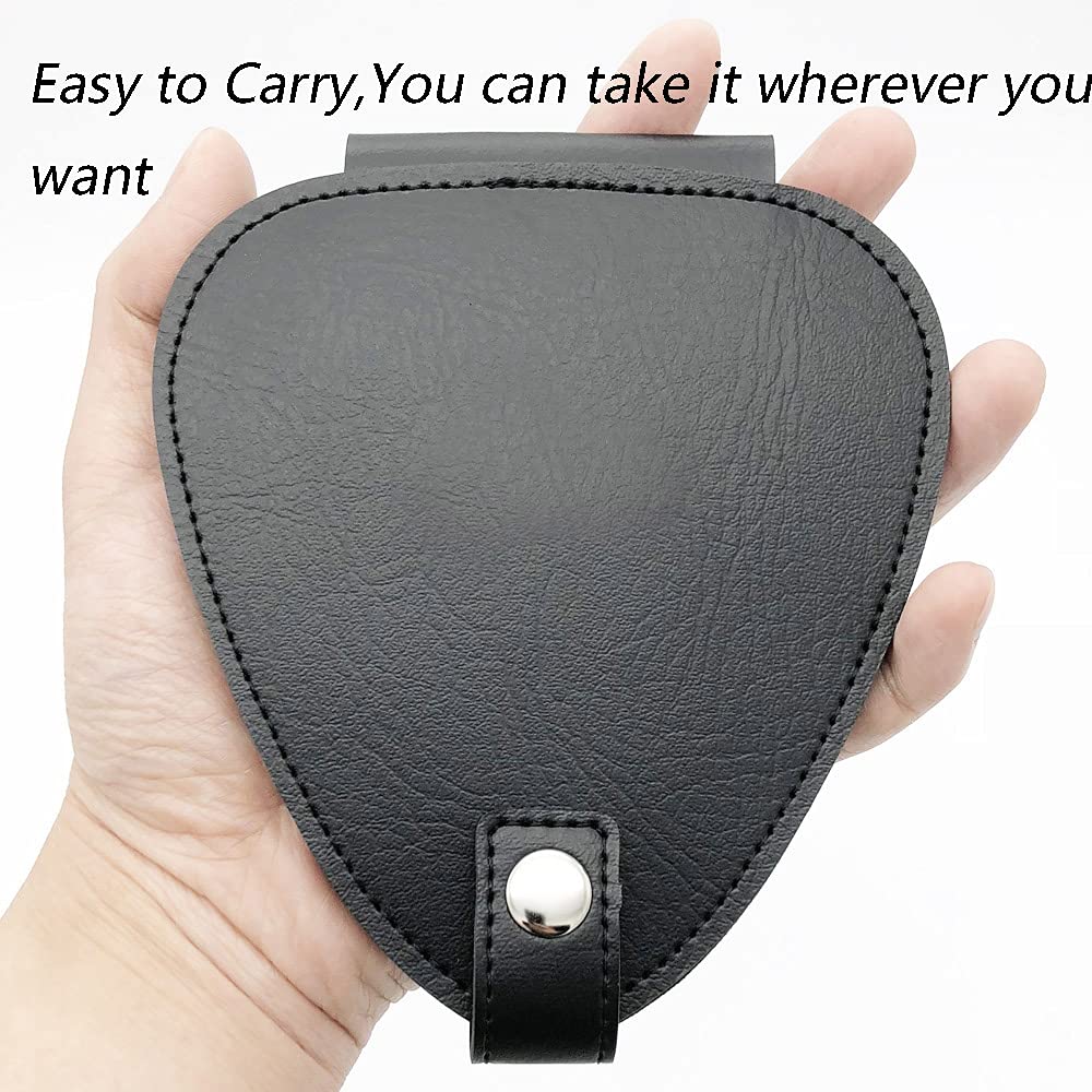 Guitar Pick Holder Case for Acoustic Electric Guitar, Variety Pack Picks Storage Pouch Box, PU Leather Guitar Plectrums Bag, Gift for Guitar Players (Case Only)