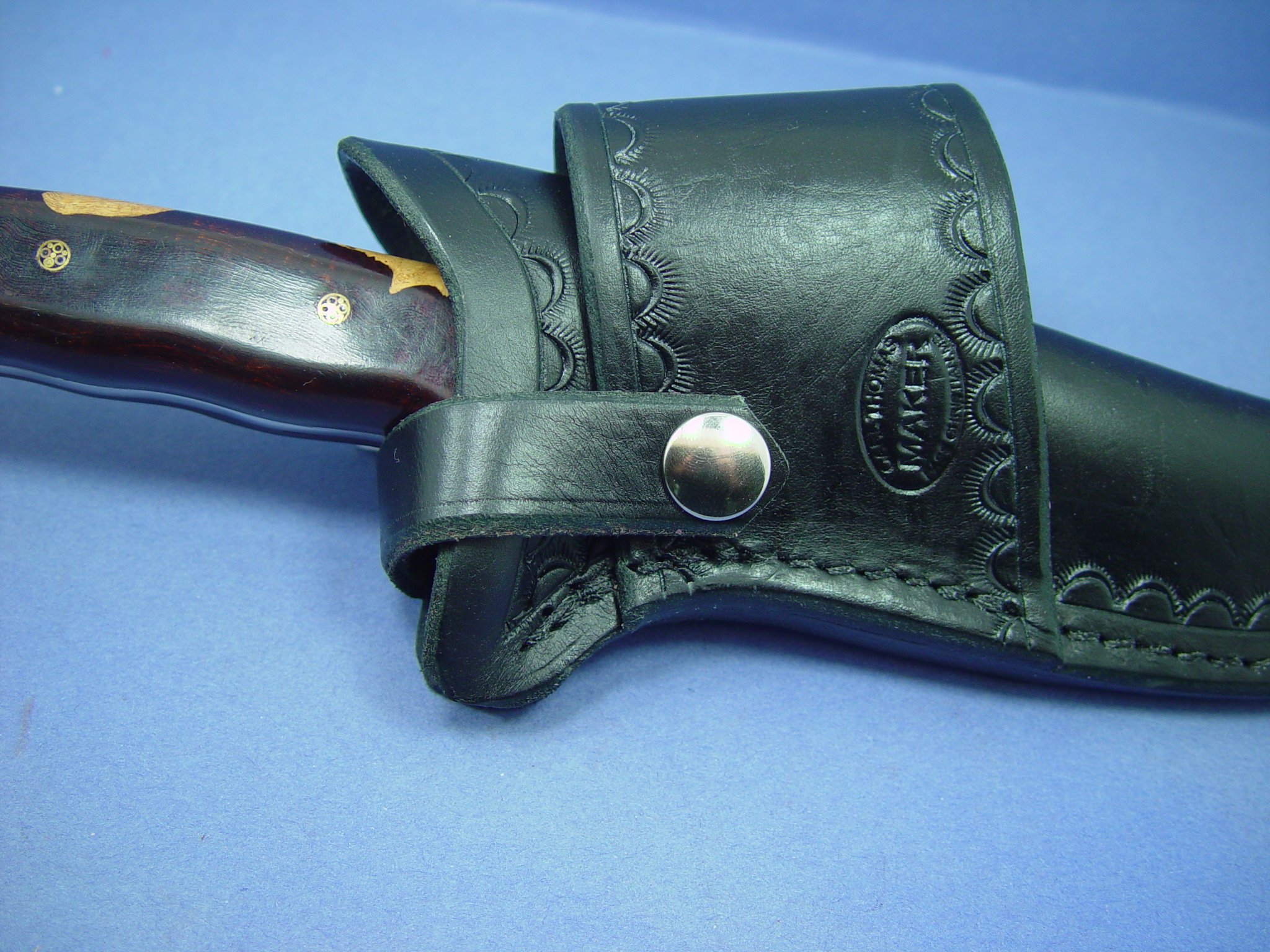 Buck 124 Cross Draw Knife Sheath Made Out of Buffalo Hide Leather.