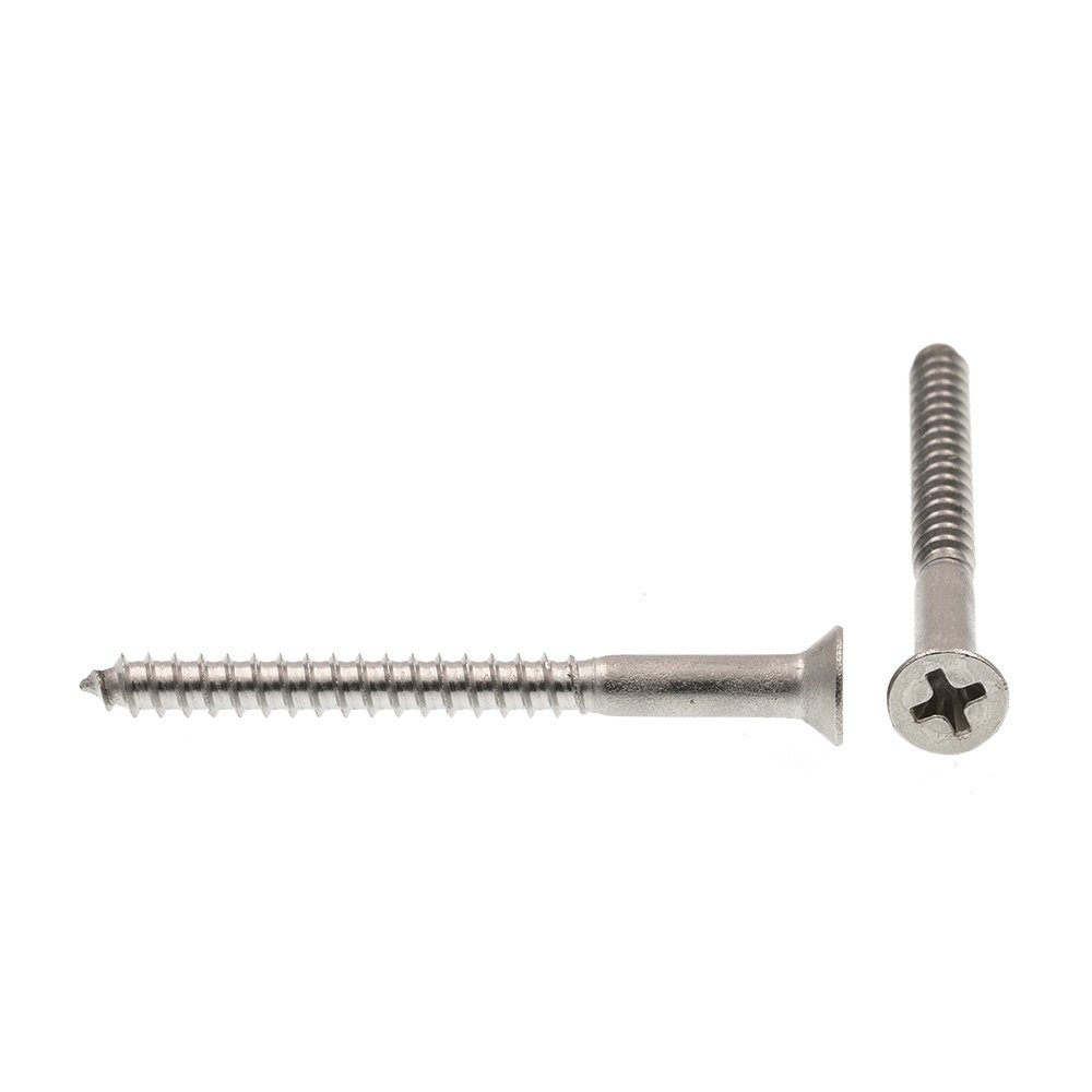 Prime-Line 9035341 Wood Screws, Flat Head, Phillips Drive, #8 X 2 in, Grade 18-8 (15 Pack)