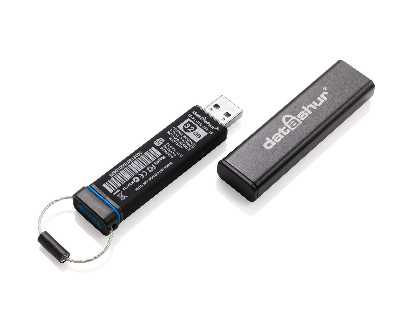 iStorage datAshur 4 GB Secure Flash Drive - Password Protected, Dust and Water Resistant, Portable, Military Grade Hardware Encryption USB 2.0 IS-FL-DA-256-4