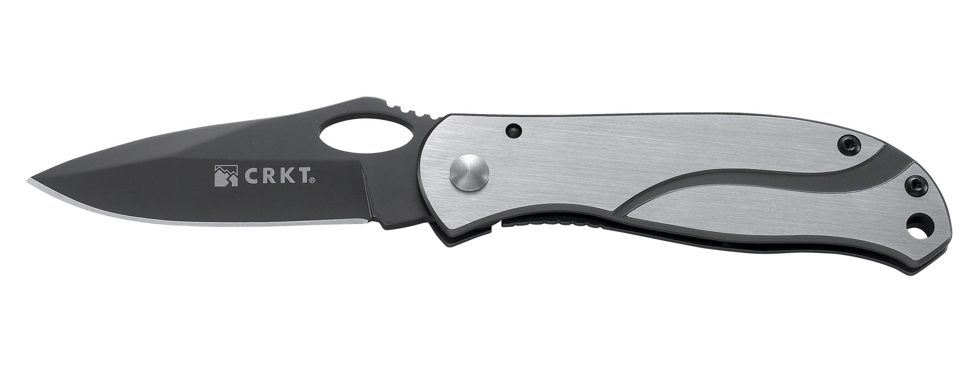 CRKT Pazoda EDC Folding Pocket Knife: Everyday Carry, Gray Ti Nitride Blade, Thumb Slot, Liner Lock, Stainless Handle, Pocket Clip 6480