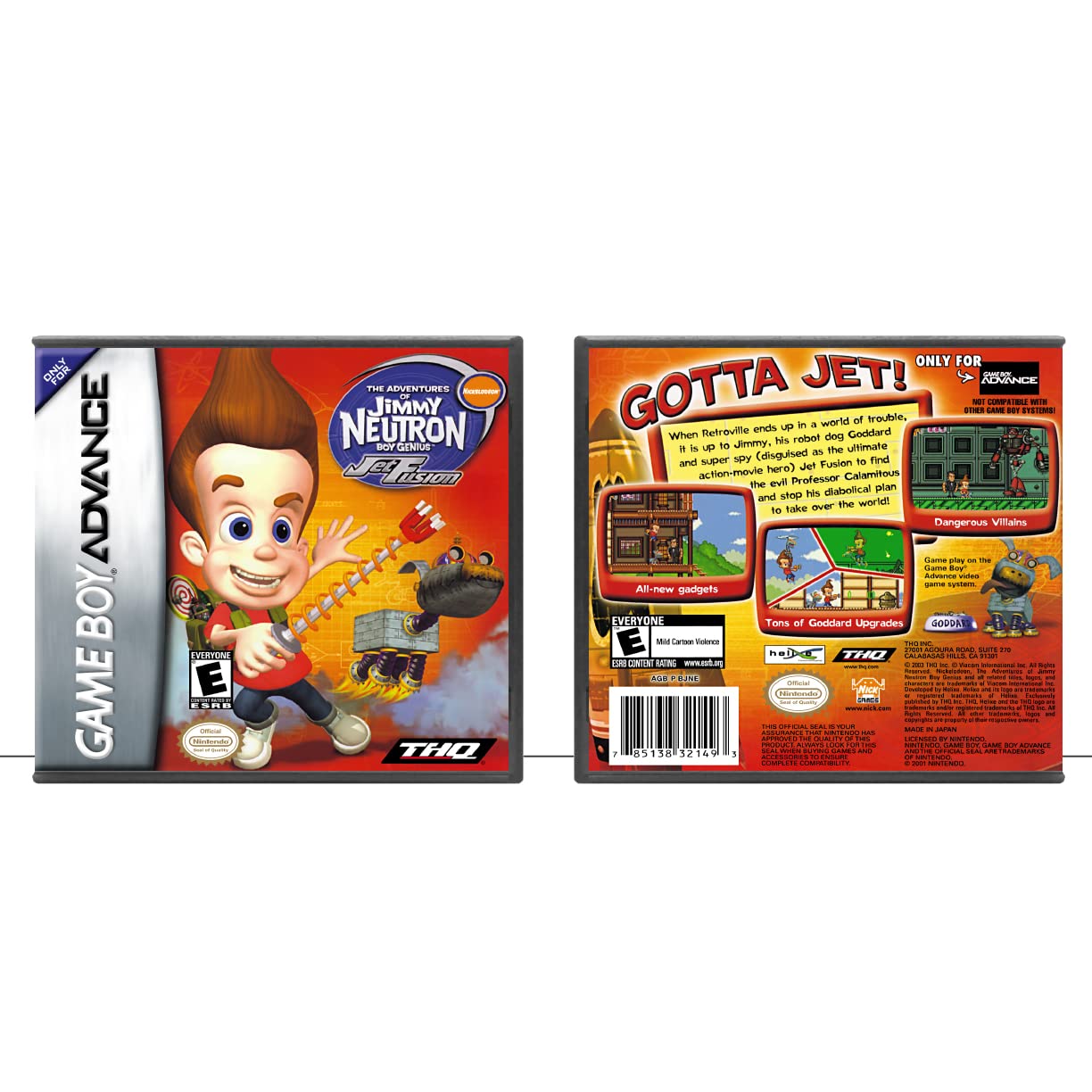 Adventures of Jimmy Neutron Boy Genius, The: Jet Fusion | (GBA) Game Boy Advance - Game Case Only - No Game