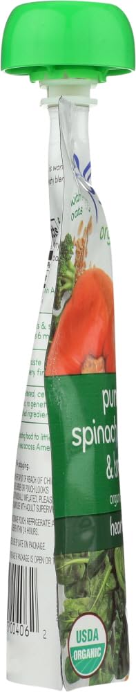 Plum Organics Stage 2 Organic Baby Food, Pumpkin, Spinach, Chickpea & Broccoli, 3.5 Ounce Pouch (Pack of 6)