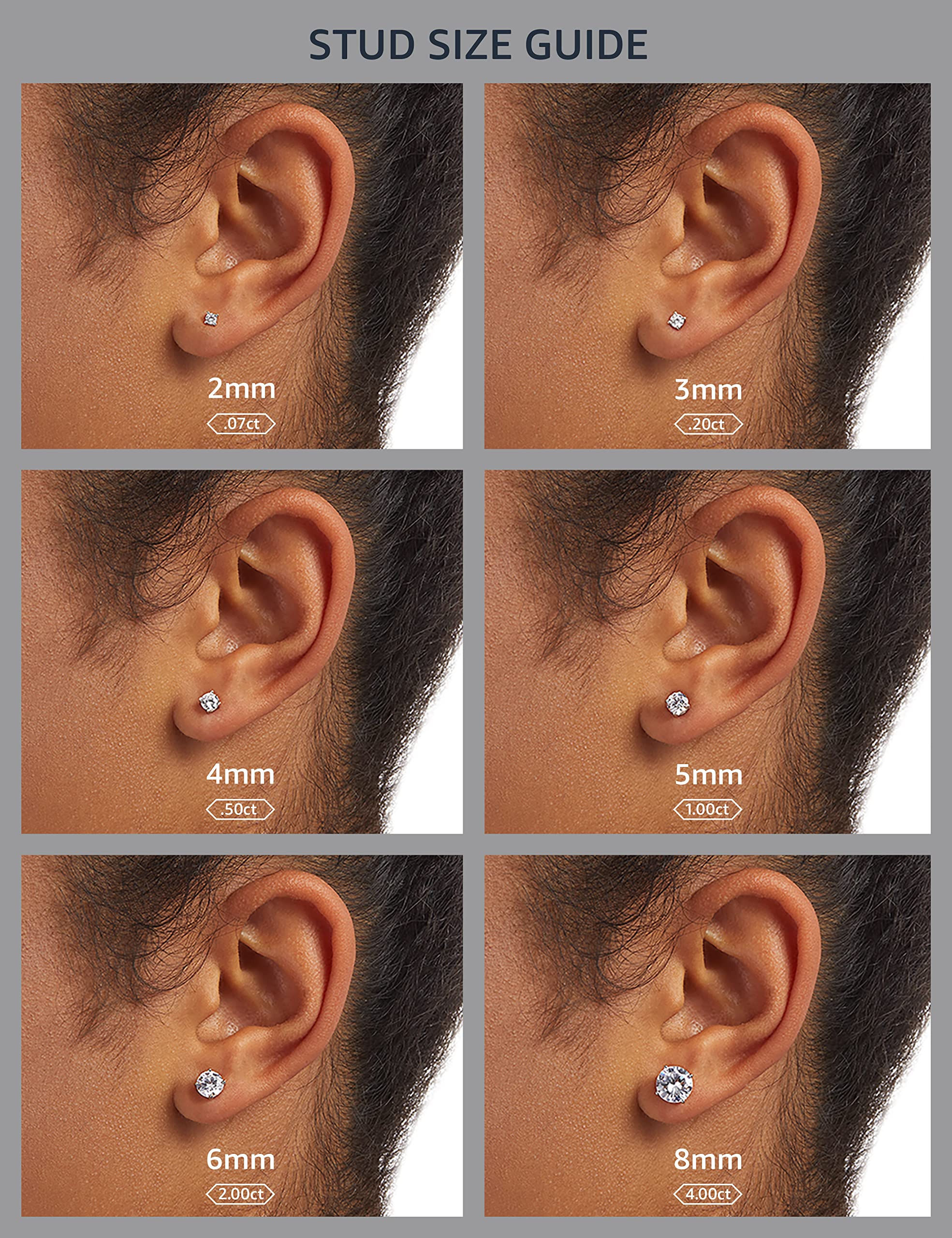 Amazon Collection 18k Yellow Gold, Round-Cut, Diamond 4-Prong Studs (1/2 cttw, H-I Color, SI1-SI2 Clarity)