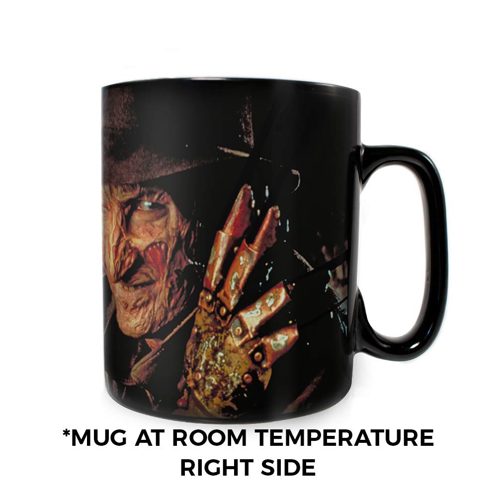 Morphing Mugs A Nightmare On Elm Street β Welcome to My Nightmare β Freddy Krueger Heat Sensitive Clue Mug β Full image revealed when HOT liquid is added - 16oz Large Drinkware