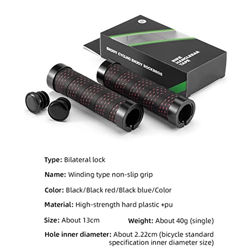 AECBUY MTB Bike Handlebar Grips PP Wrapped Anti-Slip Comfortable Aluminum Alloy Ring Lock Bicycle Grips Cycling Accessories,Black