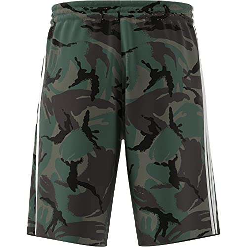adidas Men's Essentials French Terry Camouflage Shorts, Legacy Green, Small