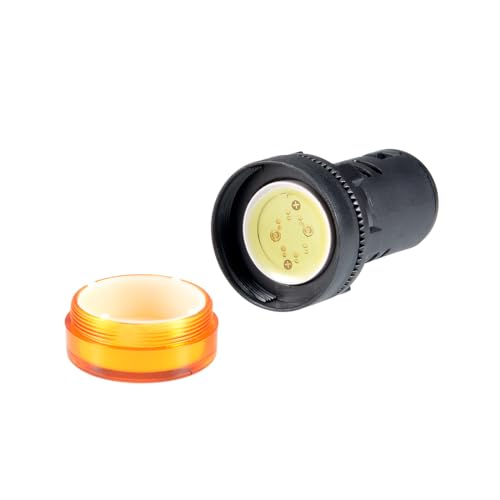 uxcell 5Pcs Yellow Indicator Light AC/DC 24V, 22mm Panel Mount, for Electrical Control Panel, HVAC, DIY Projects
