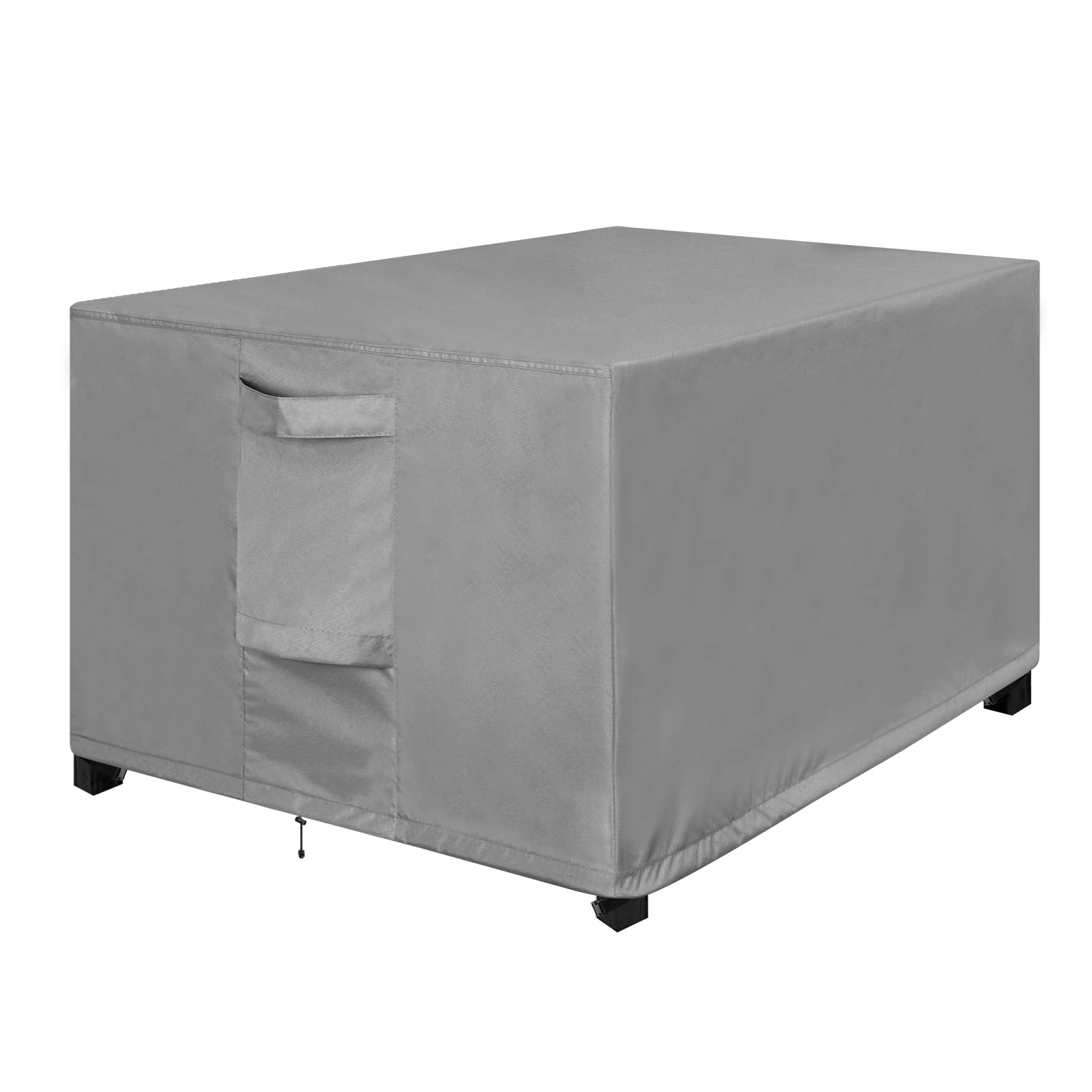 OutdoorLines Outdoor Waterproof Patio Ottoman Covers - Rectangle UV-Proof Patio Side Table Cover Windproof Heavy-Duty Furniture Covering Protector 48L x 25W x 18H Inch, Grey