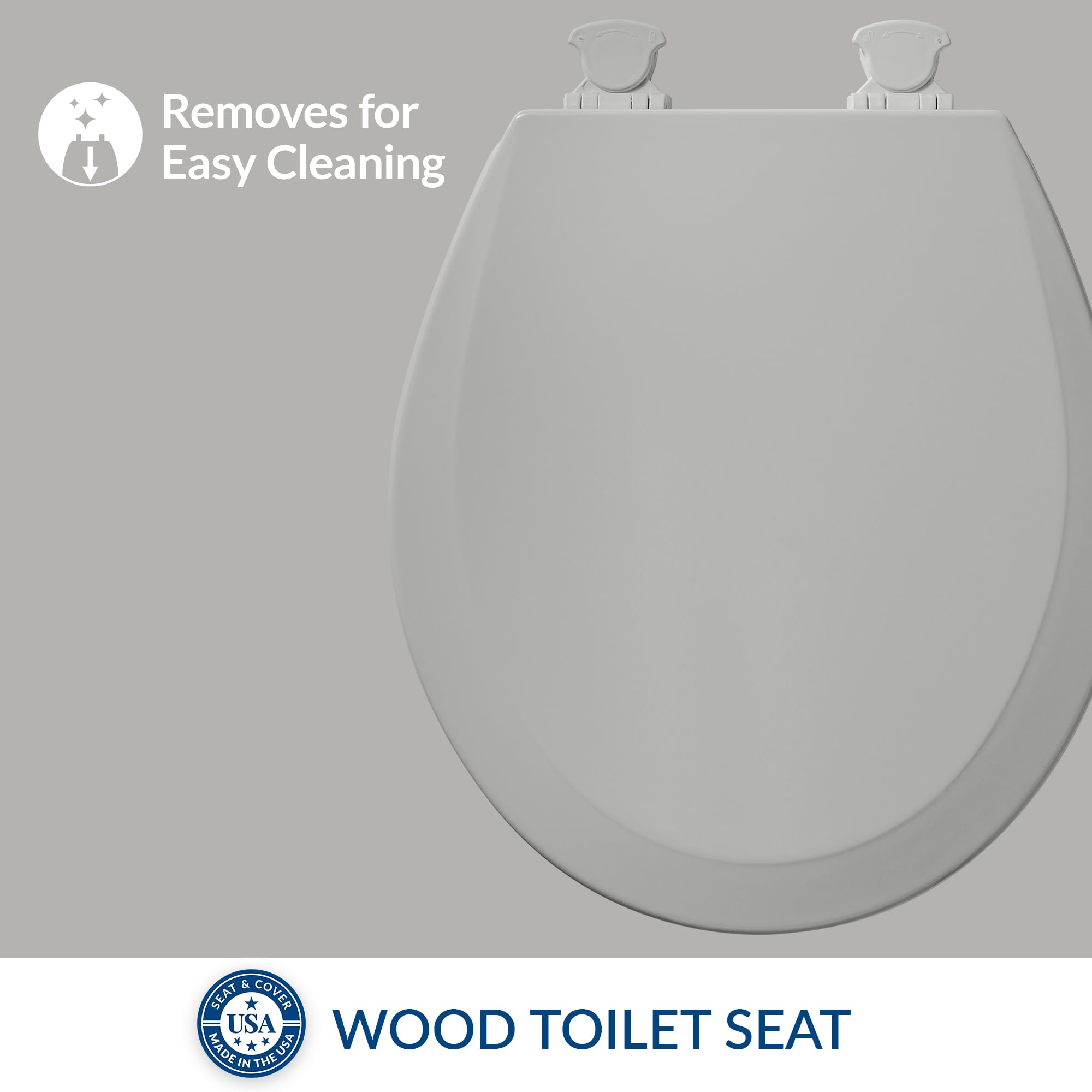 Bemis 500EC 062 500EC062 Toilet Seat, 1 Pack Round, Ice Grey