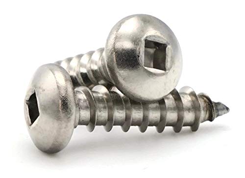 Square Drive Pan Head Sheet Metal Screws 18-8 Stainless Steel - #8 x 1" Qty-250