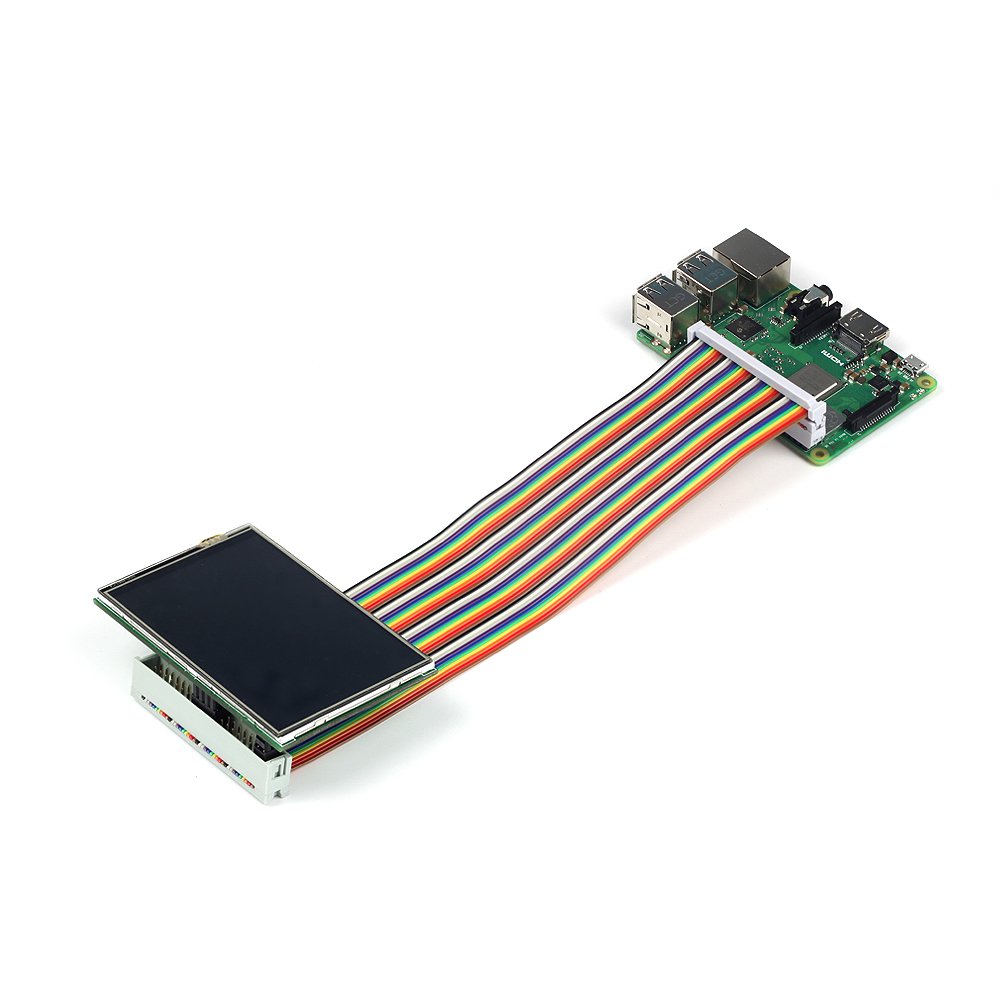 UCTRONICS Male to Female GPIO Ribbon Cable 40pin 8inch Breadboard Jumper Wires for Connection Raspberry Pi 5 3 2 Model B B+ w/ 3.5/5 inch TFT Touch Screen LCD Display