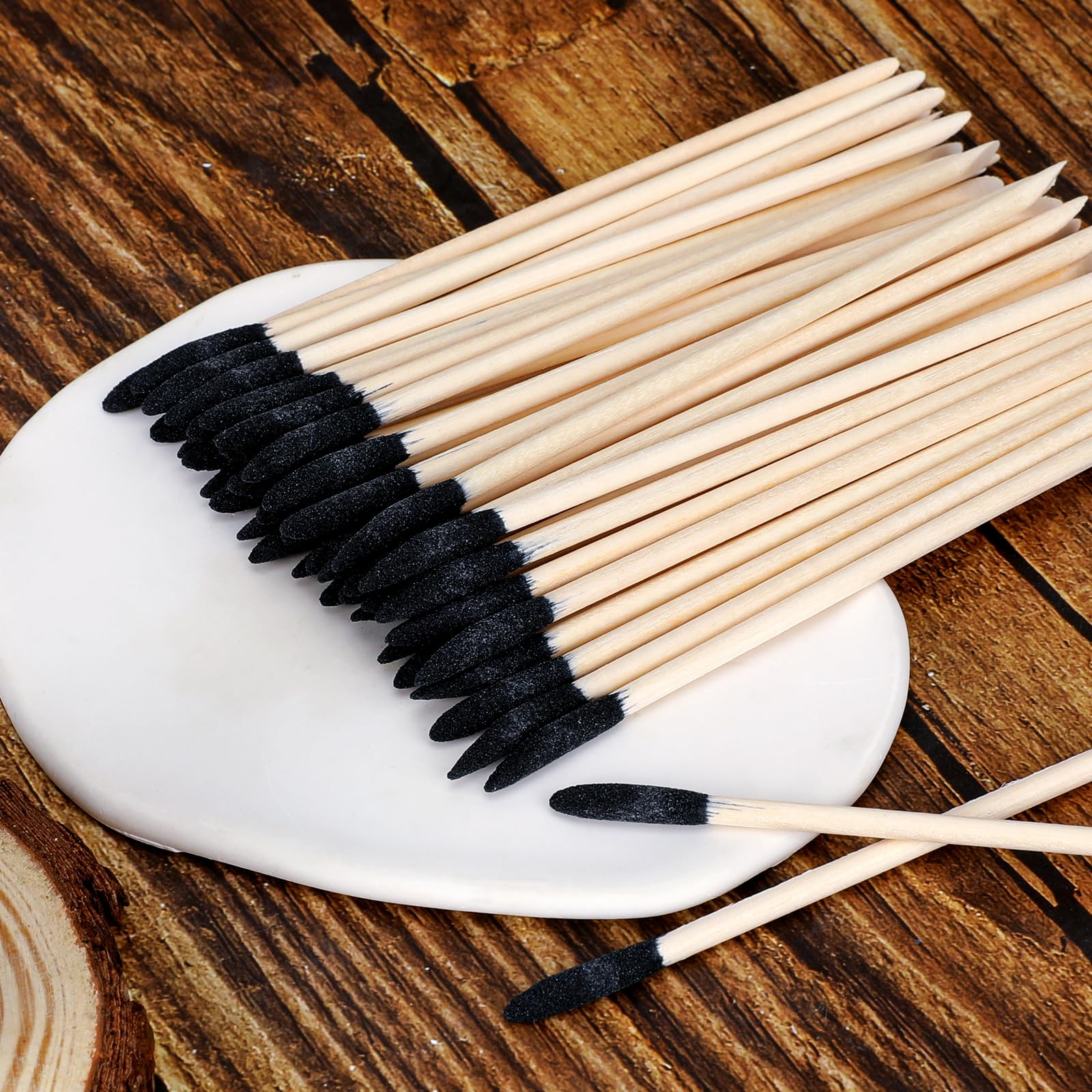 Sanding Sticks 50 Pack Tight Spaces Matchsticks Slanted Sanding Twigs Fine Detailing Sanding Sticks for Plastic Models Wood Hobby