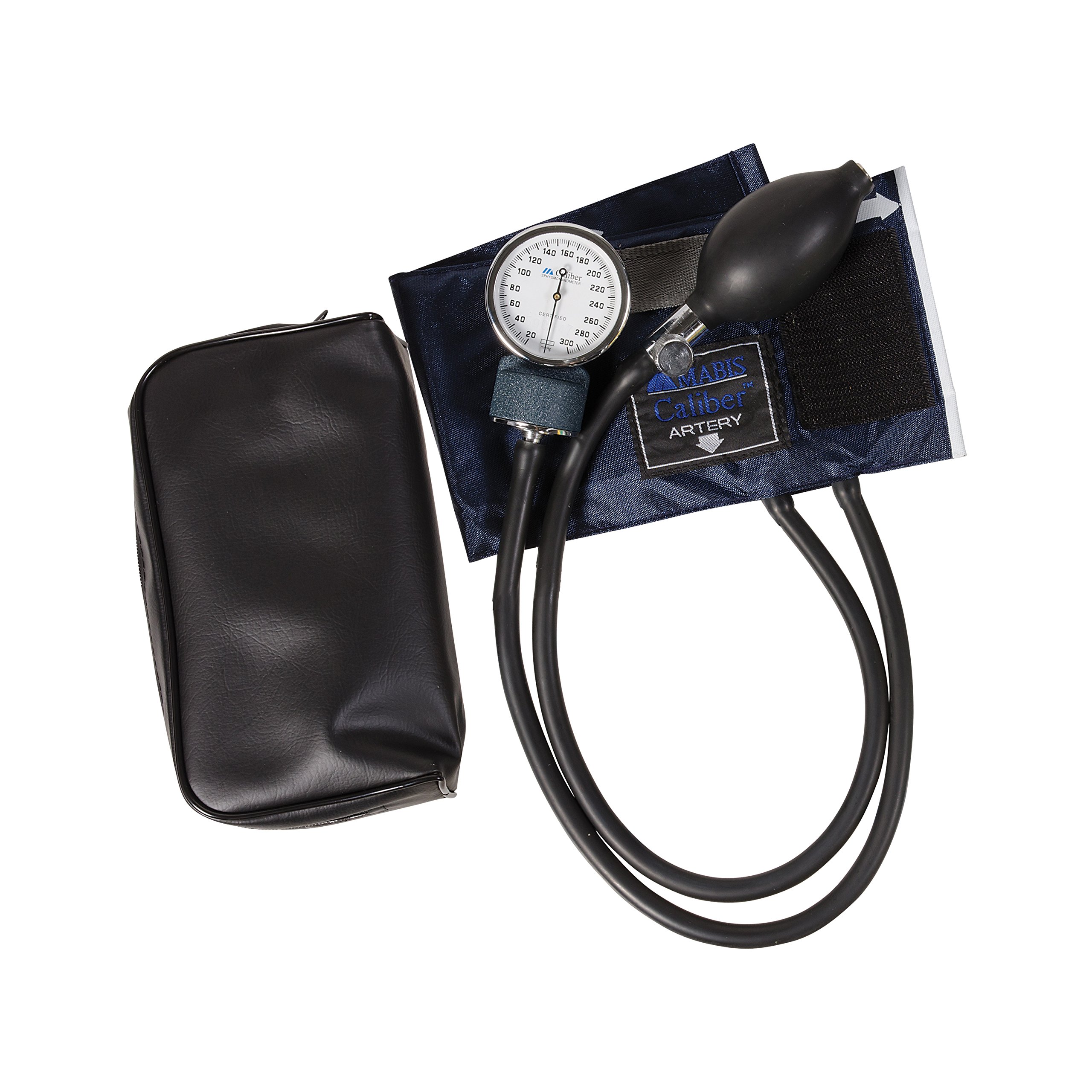 MABIS Aneroid Sphygmomanometer, Pediatric Cuff Size 7.2" to 11.3", Professional Manual Blood Pressuer Cuff with Zipper Case, Caliber Series, Child Cuff