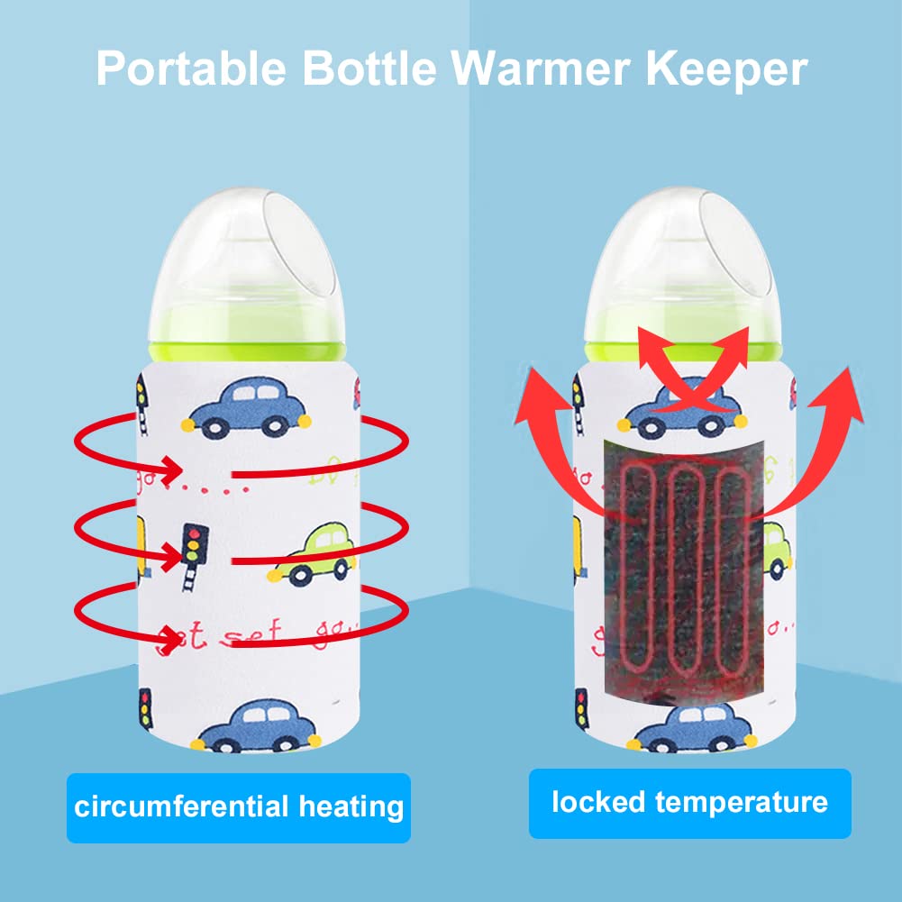 Baby Bottle Keep Warmer, Portable Bottle Keep Warm, USB Travel Milk Heat Keeper, for Indoor, Outdoor, Traveling, Driving