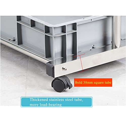 AUNEVN Movable Hand Trucks Mop Drain Rack Movable Closet Cabinet Floor-Mounted Mop Rack Tower Holder Long Tools Put Wet Mops Movable Floor Holder Stainless Steel Storage Rack/8Slots