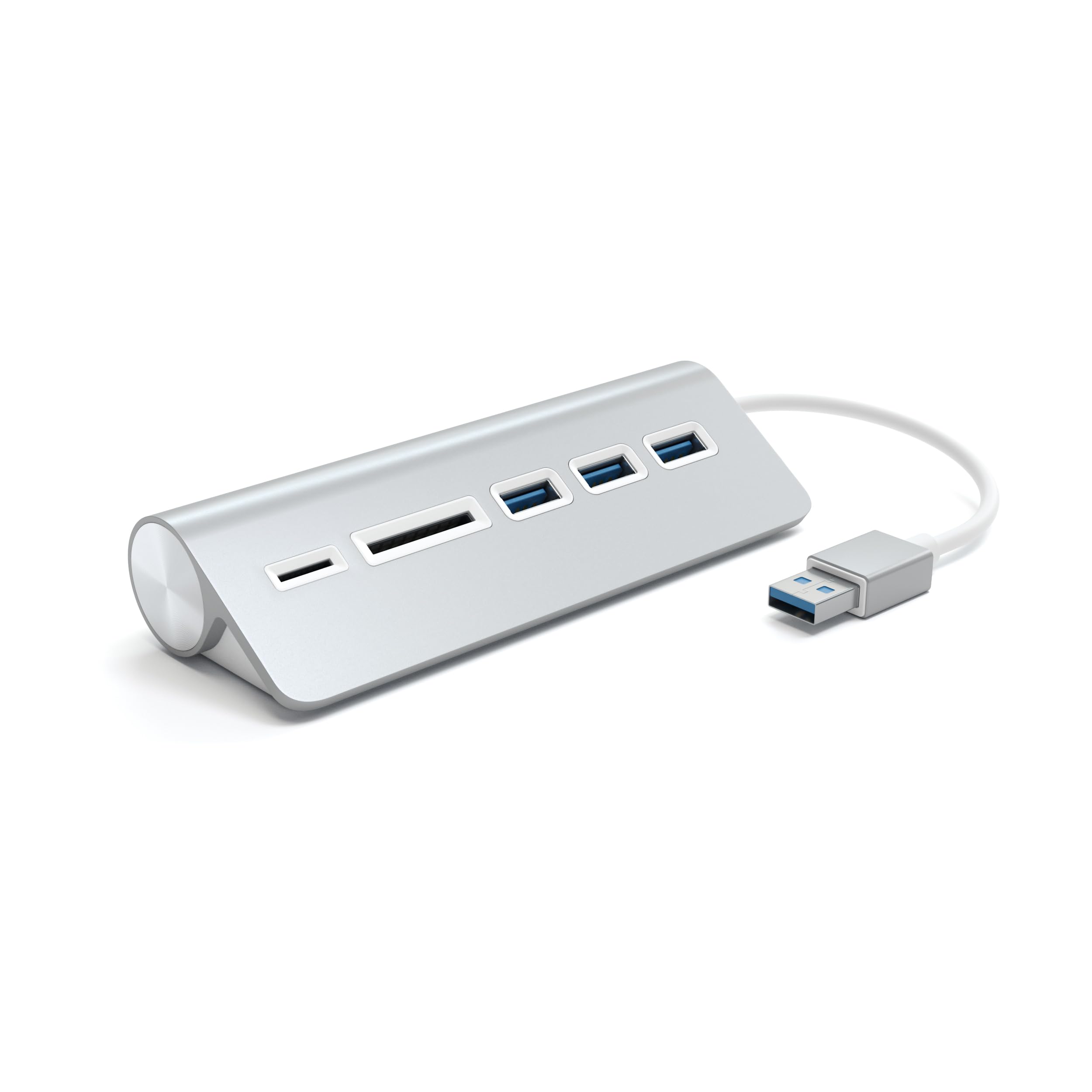 Satechi Aluminum USB 3.0 Hub & Card Reader - Compatible with MacBook Pro, MacBook, iMac, Surface Pro, Dell XPS and More (Silver)