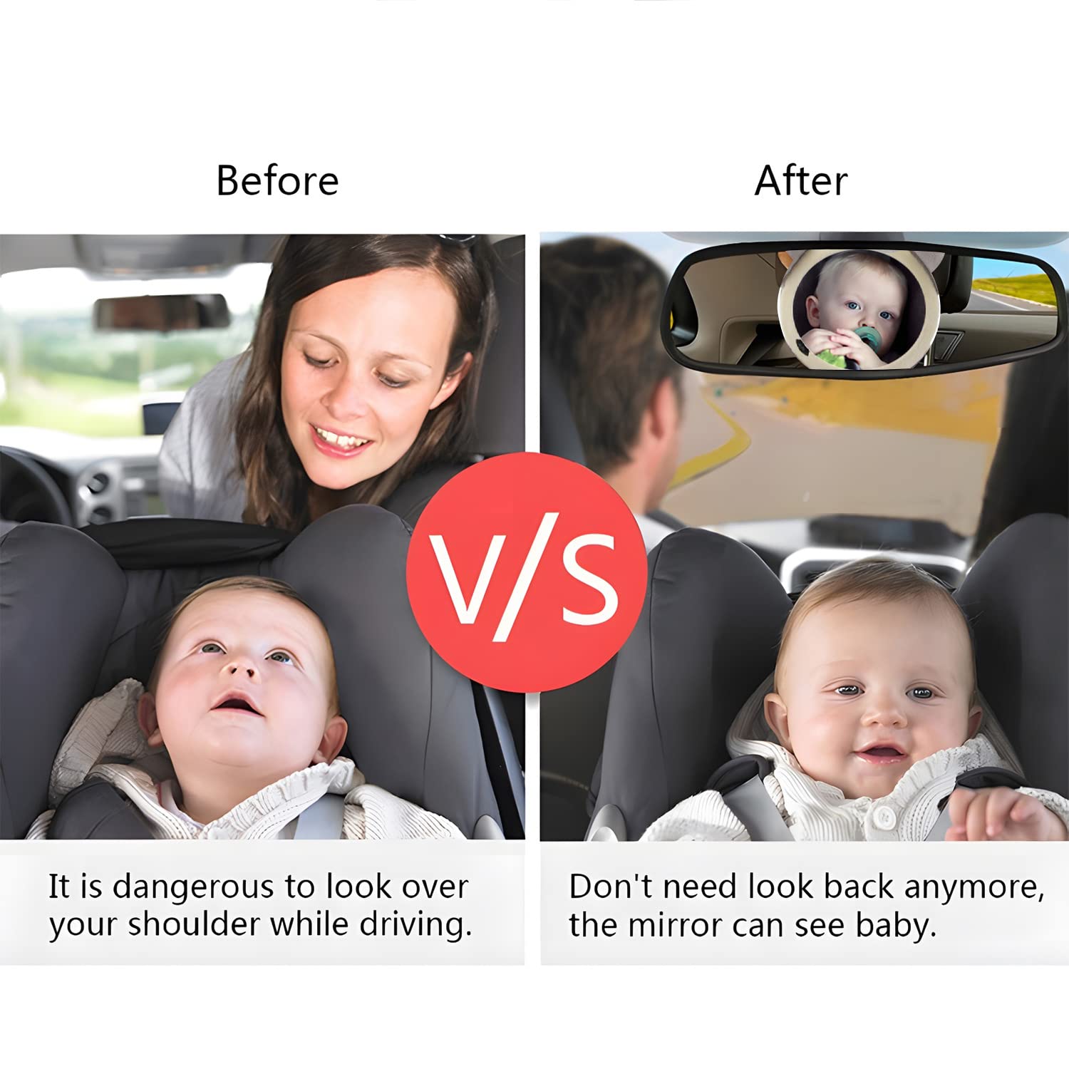 Baby Car Mirror Rear Facing, Wide View For Baby Kids Baby Rear Facing Mirrors