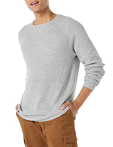 Amazon Essentials Men's Long-Sleeve Soft Touch Crewneck Sweater, Medium Grey Heather, Medium