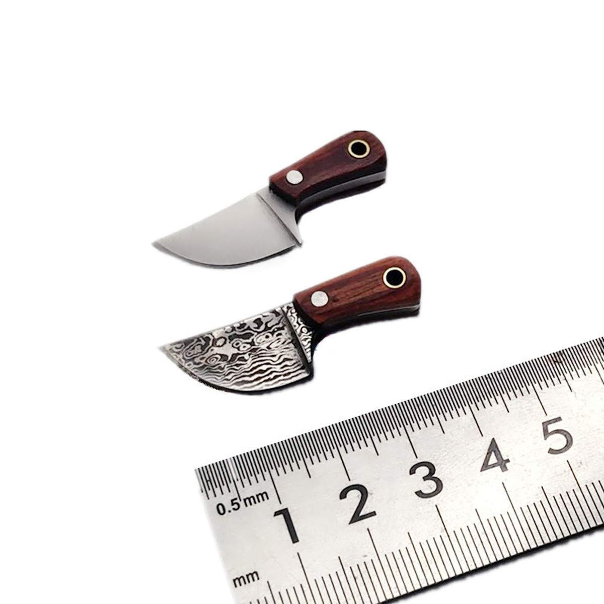 KOWAKA Mini Chef Knife, Mini Pocket Thumb Knife, Keychain Mini Butcher Knife Necklace Knife Pendant EDC Tool (2)