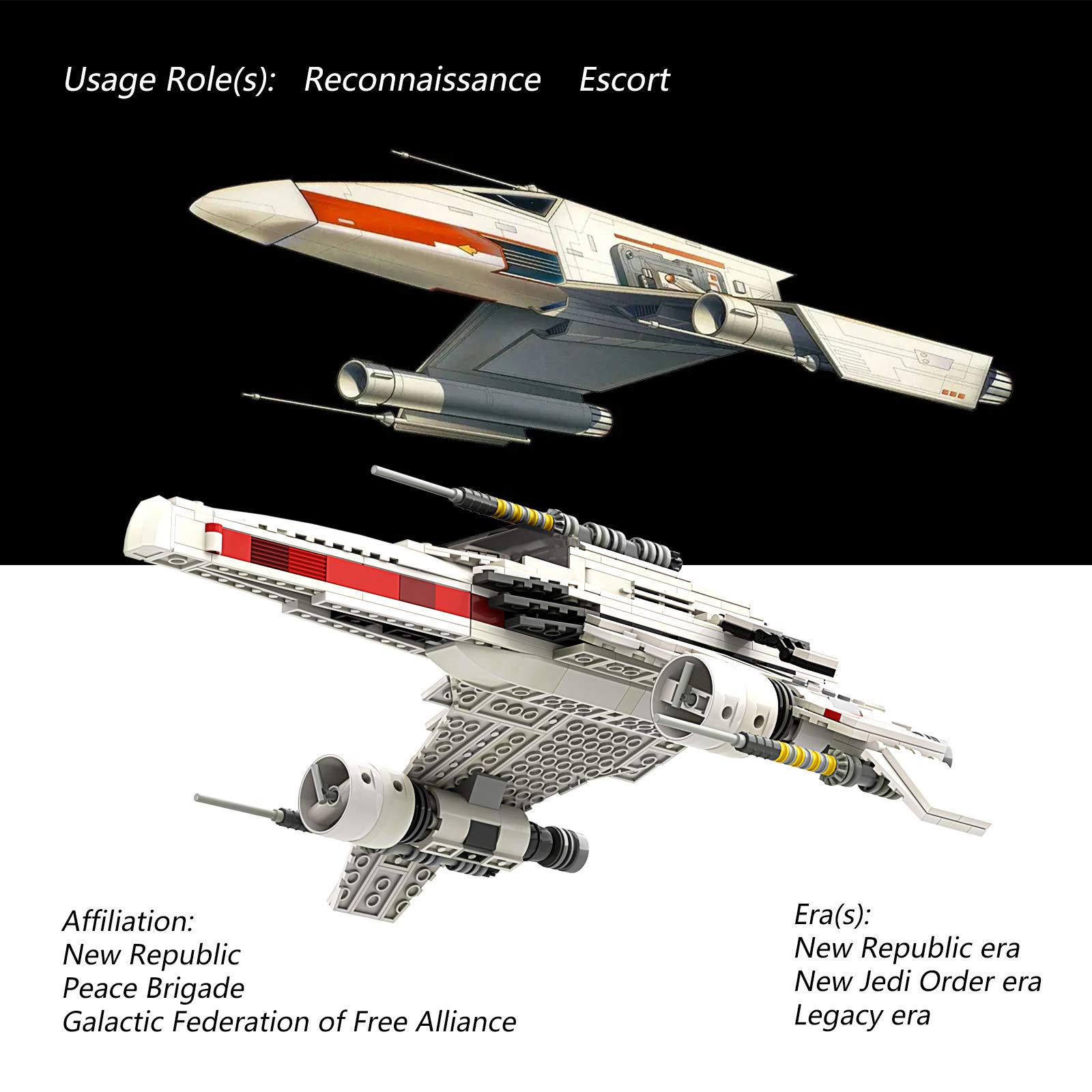 building boat E-Wing Starfighter Building Toy, Collectible Model Building Kit Creative Bricks Building Blocks,New 2021(541 Pieces)