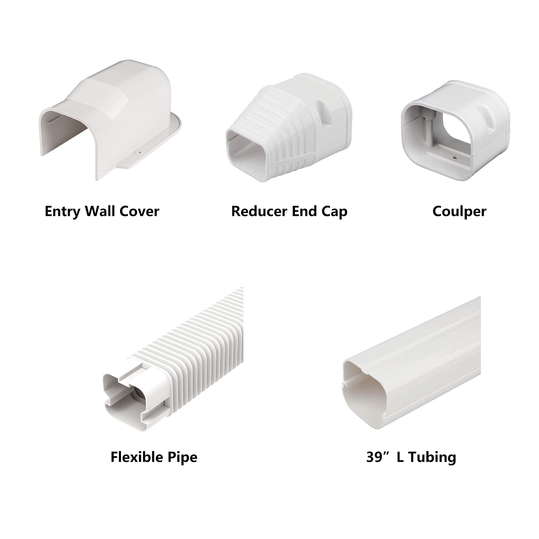 LBG Products PVC Decorative Line Set Cover Kit 3" W 9Ft for Central AC & Heat Pump Systems,Ductless Mini Split Air Conditioner