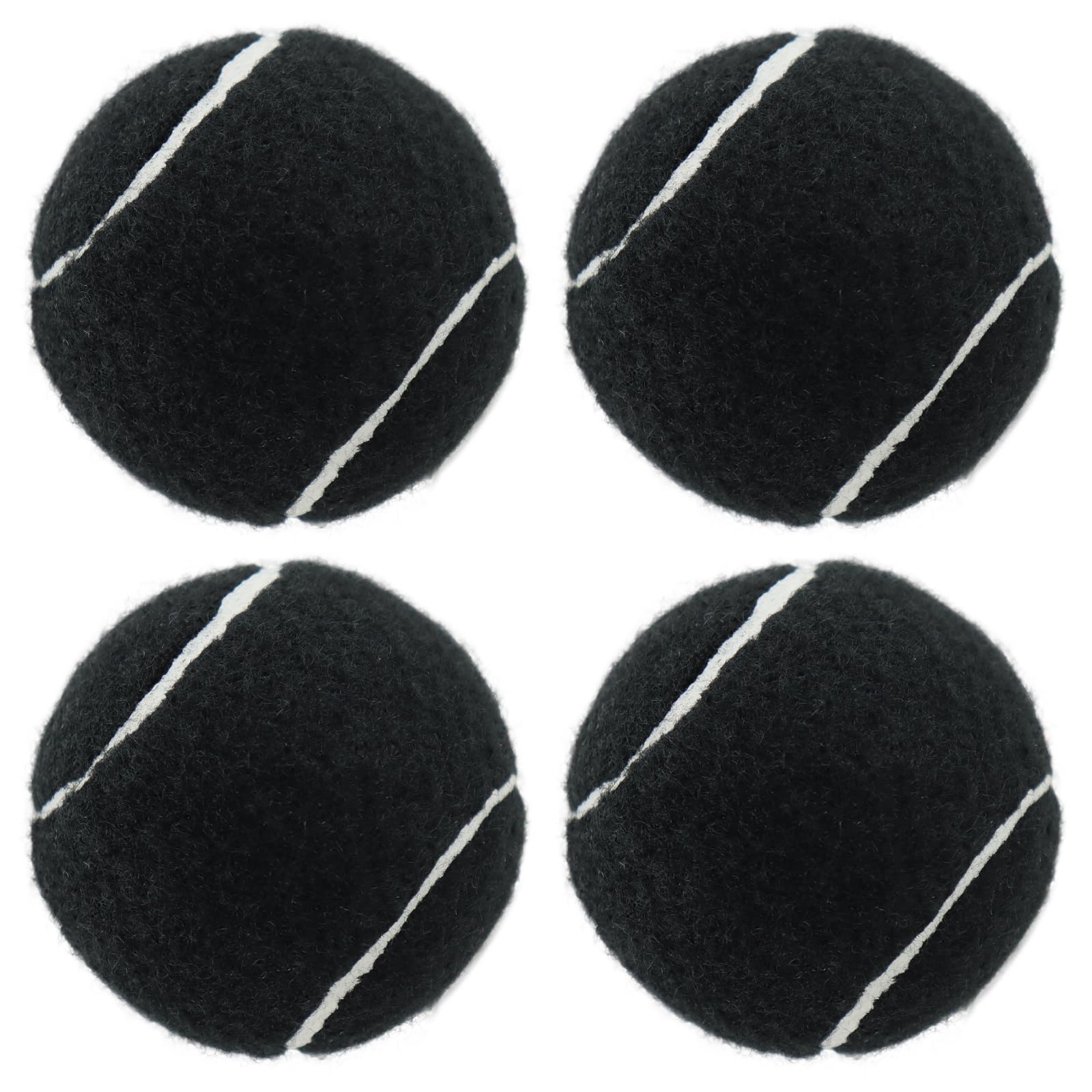 insum Squeaky Tennis Balls for Dogs Colorful Easy Catching Pet Dog Balls 4 Pack (2.5inch-Black)