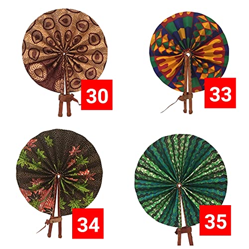 African Folding Hand Fan 5 Pack Set #1