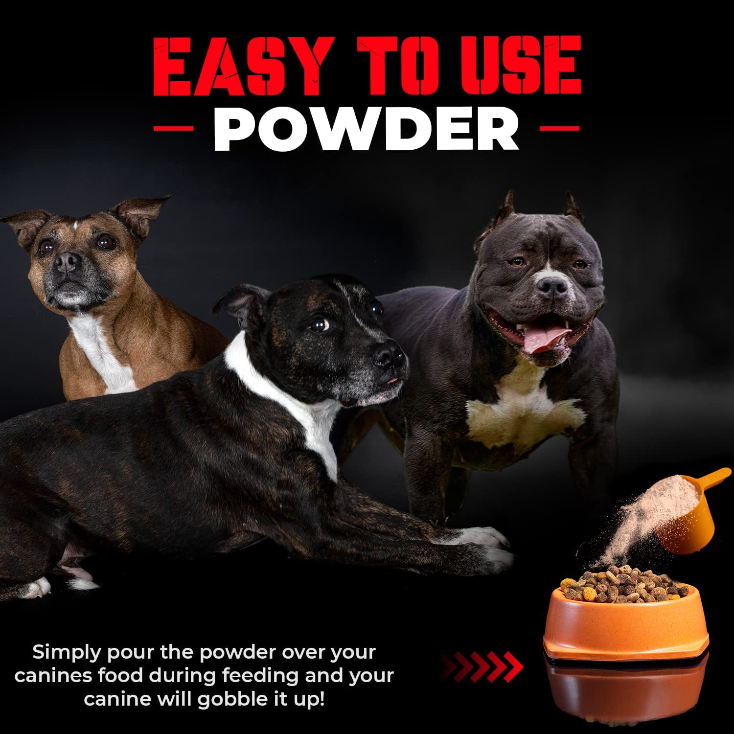 Bulk EM' UP! Real Meat Bully Protein Muscle Bulker | 283mg Pure Protein Powder for Bullys and Dogs | Daily Protein for Your Pitbull, Fast Gains. 30 Day Supply (60 Servings) Bully/Dog Protein