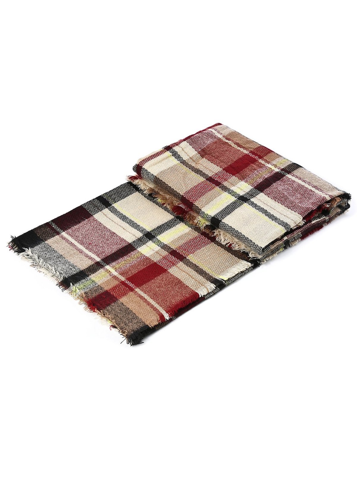 American Trends Women's Fall Winter Scarf Classic Tassel Plaid Scarf Warm Soft Chunky Large Blanket Wrap Shawl Scarves Pink Scarf
