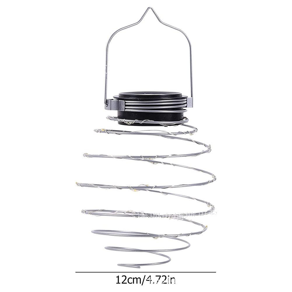Creative Iron Art Lanterns, 4 Pack Solar Spiral Lights,LED Hanging Decorative Lamp for Outdoor, With Hanging Design For Garden, Patio, Porch Garden Home Decoration Light