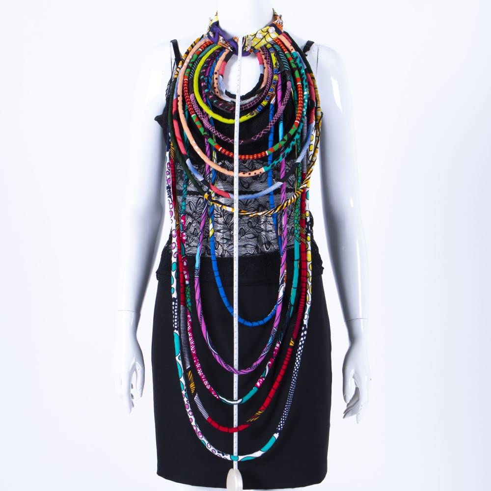 AFRICSTYLE African Necklaces for Women Jewelry Ladies Necklace Ankara Fabric Necklace (Multicolor)