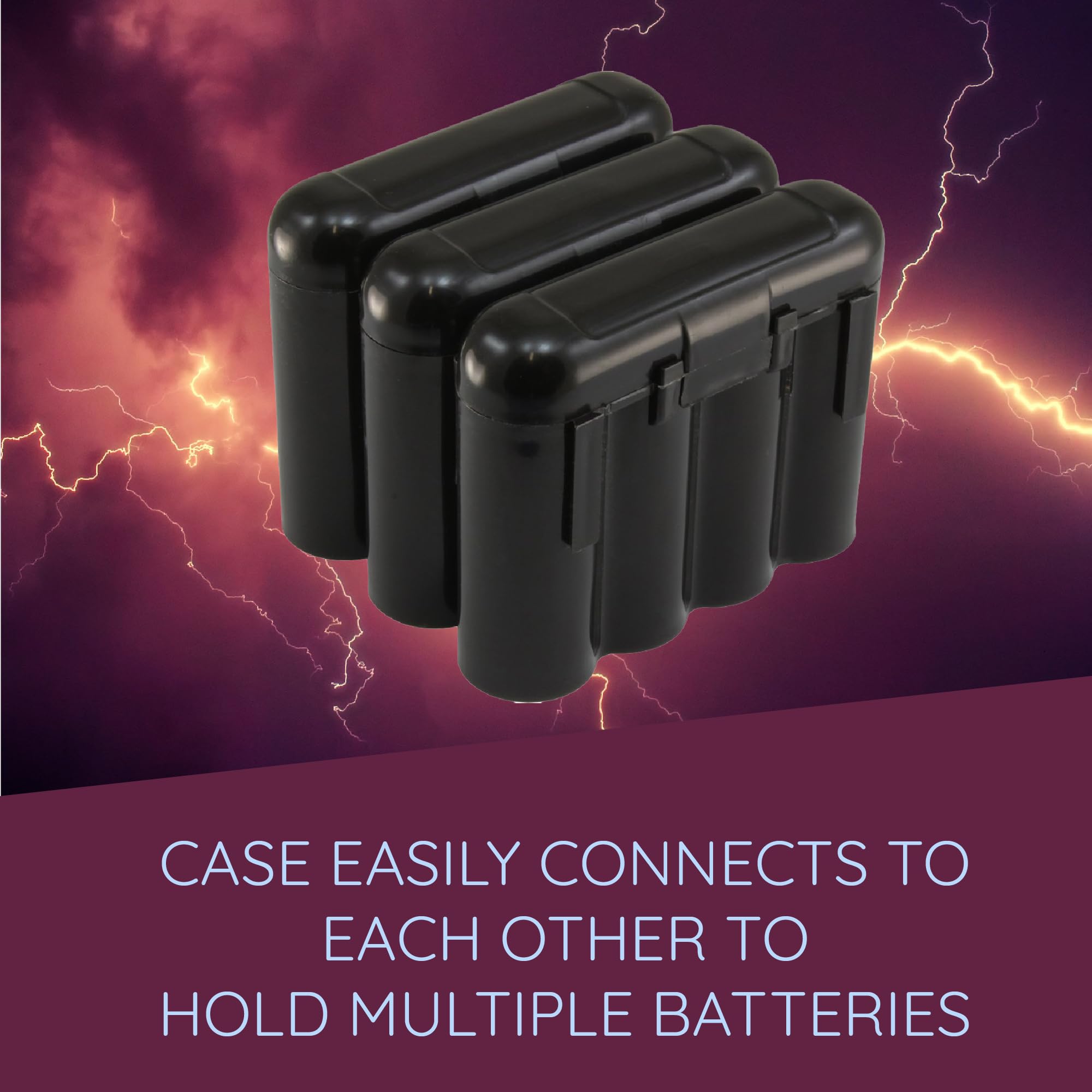 Powertron 10 Pack AA/AAA / CR123A Black Battery Holder Storage Cases