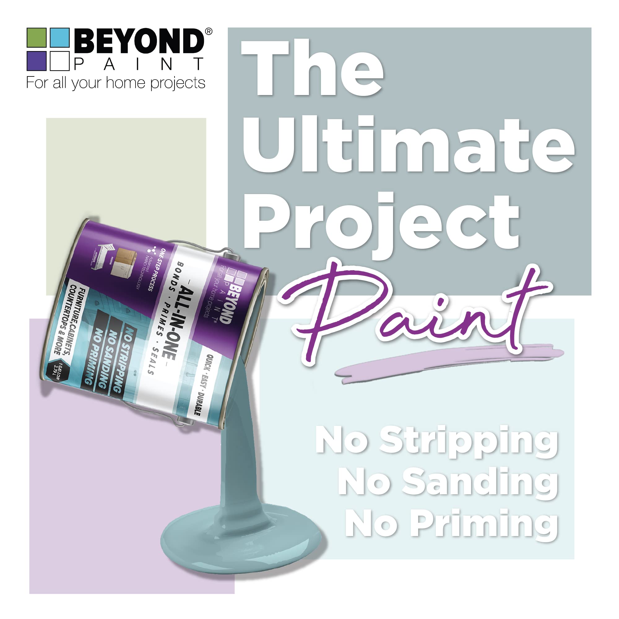 BEYOND PAINT - Furniture, Cabinets and More All-in-One Refinishing Paint Quart - Color :Pewter