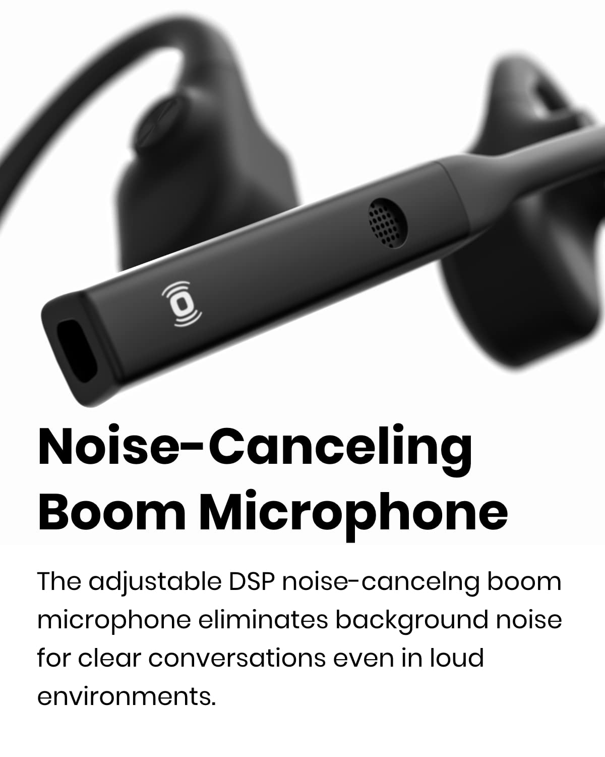 Aftershokz OpenComm (Rebranded as Shokz OpenComm) Wireless Stereo Bone Conduction Bluetooth Headset with Noise-Canceling Boom Microphone for Office Home Business Trucker Drivers Commercial Use, Black