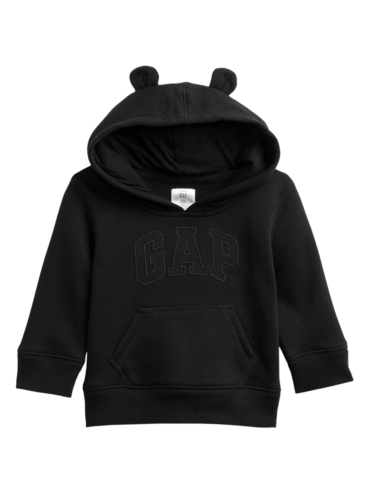 GAP baby boys Logo Pullover Hoodie Hooded Sweatshirt, True Black V2 2, 3T US