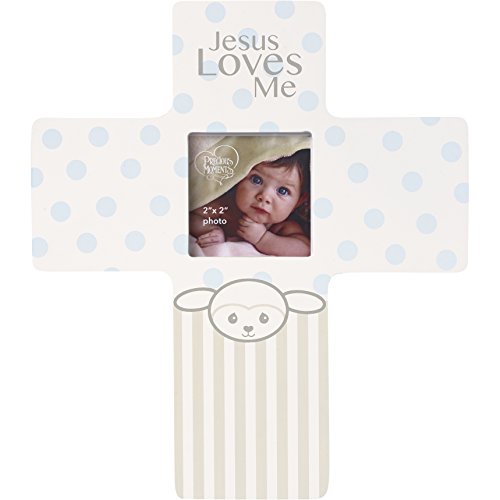 Precious Moments Precious Lamb Jesus Loves Me Cross Photo Frame Boy 163455