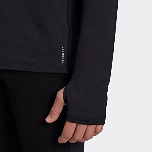 adidas Men's Own The Run Half-Zip Long Sleeve Tee, Black, X-Large