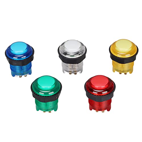Arcade Game Button 5 Gold Plated Contacts 1.1 inch Round ABS Game Machine Button