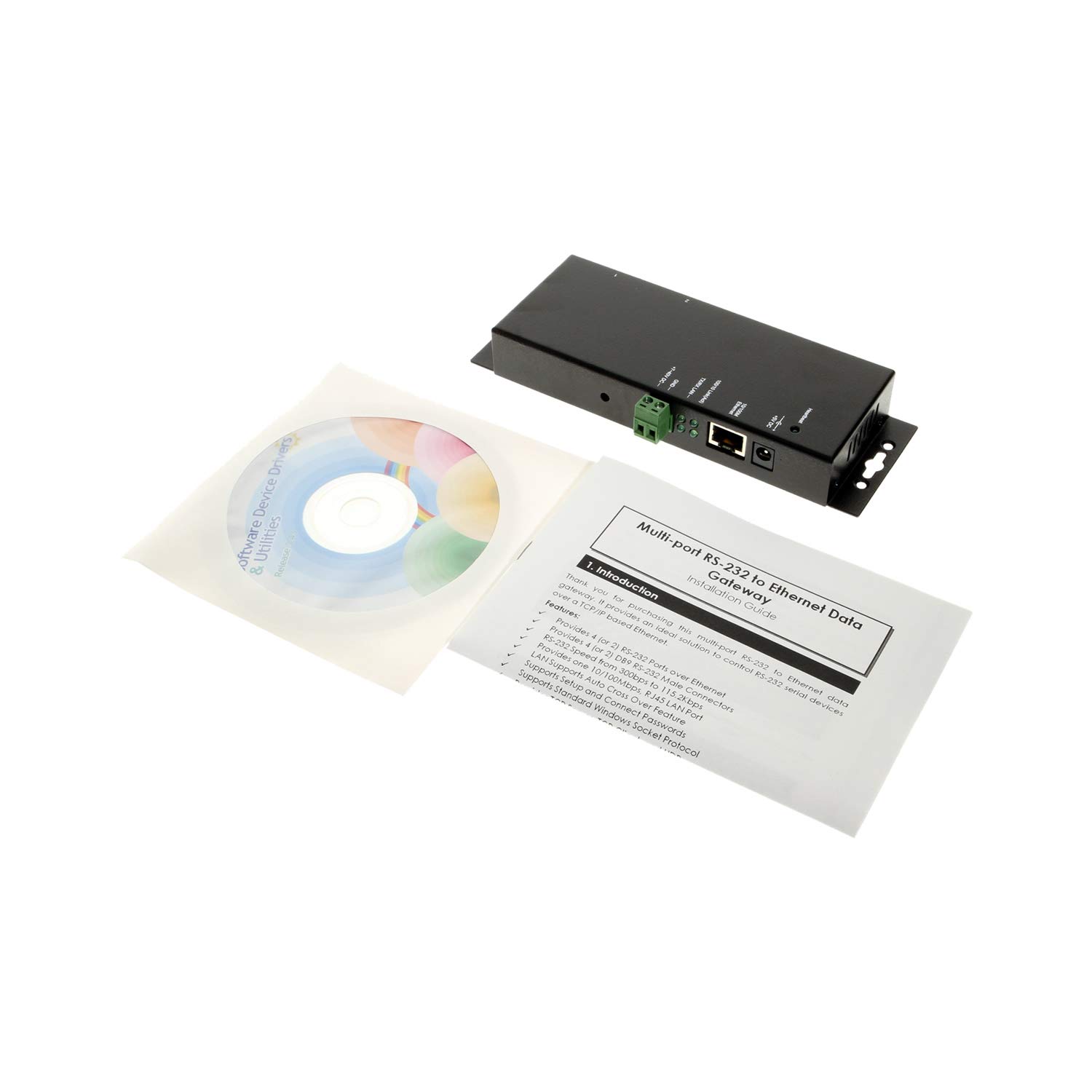 SerialGear Industrial 2-Port RS-232 to Ethernet Data Gateway TCP/IP