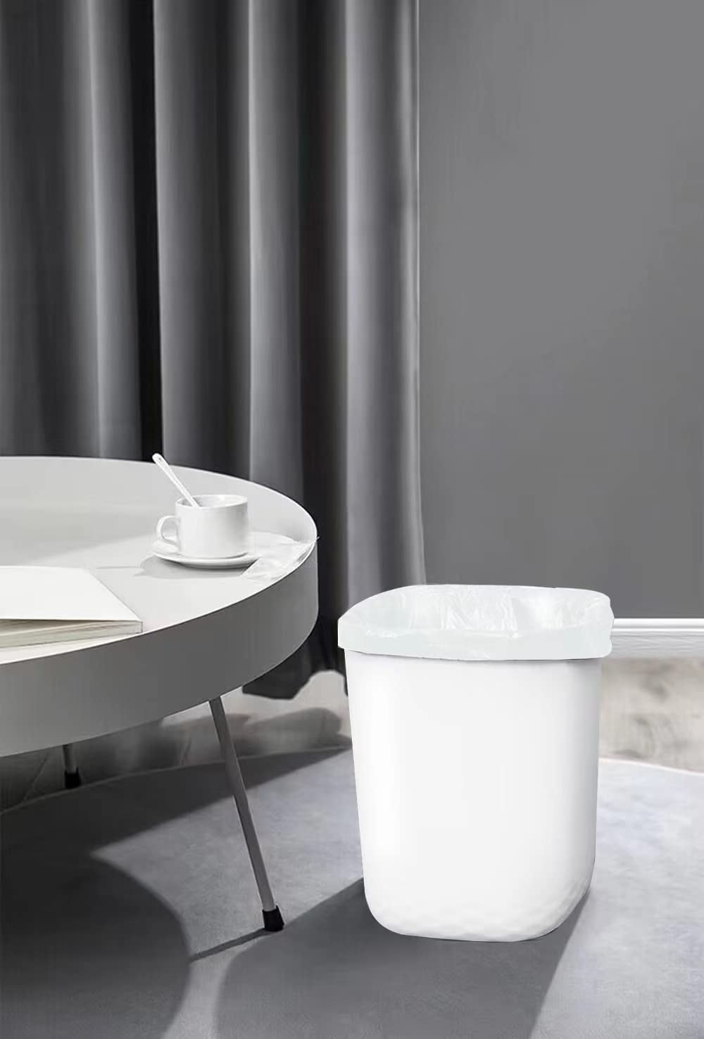 Diyalor Small Trash Can for Bathroom with 60 Trash Bags,2.3 Gallon Bathroom Garbage Can Wastebasket (1, White)
