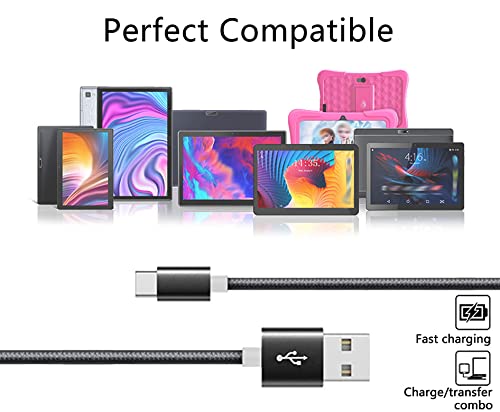 Boda Replacement USB Charger Data Transfer Cable Compatible for zonko K105/ Pritom M10/ qunyiCO Y10/MEIZE 10 Inch Android 9.0 Pie Tablet,5 feet