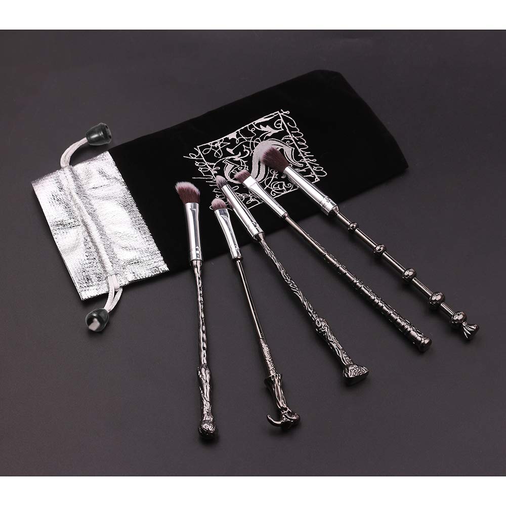 Gifts Wi-zard Wand Makeup Brushes 5 PCS Makeup Brush Set for Foundation Blending Blush Concealer Eyebrow Face Powder
