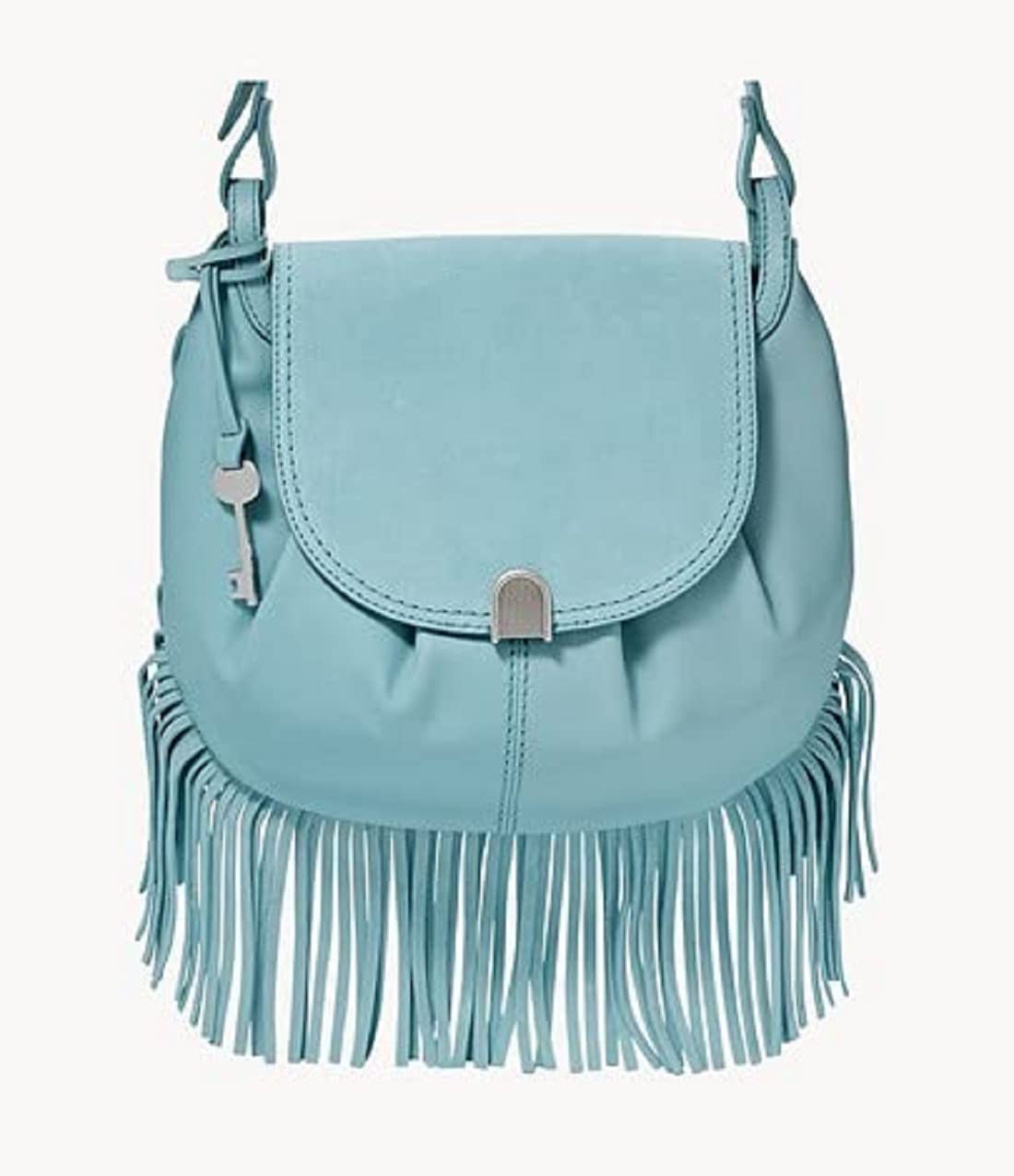 Fossil Women's Gigi Leather Flap Crossbody Purse Handbag, Turquoise