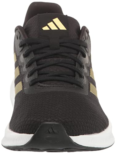 adidas Men's Run Falcon 3.0 Shoes Sneaker, Core Black/Gold Metallic/Better Scarlet, 10.5