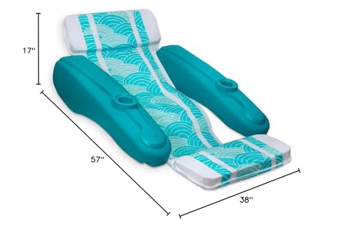 XtremepowerUS Water Pool Padded Floating Chaise Lounger Large for Adults with Headrest, Backrest, Footrest & Cupholder