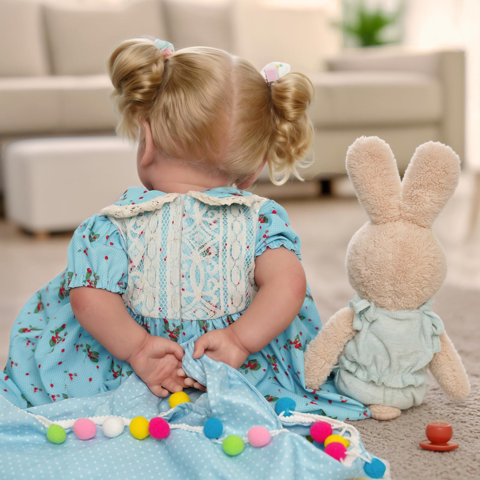 JIZHI Lifelike Reborn Baby Dolls - 18 Inch Realistic-Newborn Baby Dolls Blond Girl Handmade Real Life Toddler Dolls with Clothes for Kids Age 3+