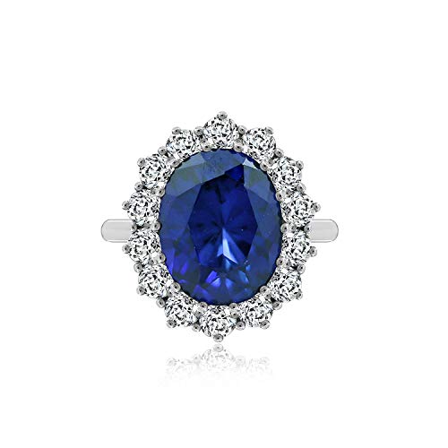 Amazon Essentials Platinum-Plated Sterling Silver Celebrity "Kate" Ring made with Infinite Elements Cubic Zirconia Accents, Size 7, (previously Amazon Collection)