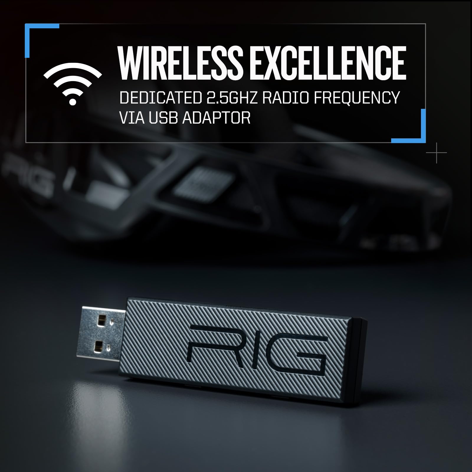 RIG 700HS Ultralightweight Wireless Gaming Headset with Removable Noise Canceling Microphone for Playstation PS4, PS5, Nintendo Switch (docked), PC, USB - Black